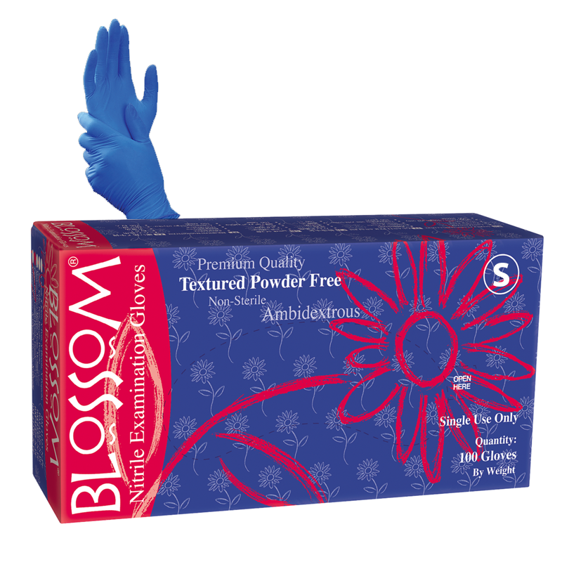 Dark Blue Nitrile Powder Free Fingertips Textured Gloves – STAR DENTAL ...